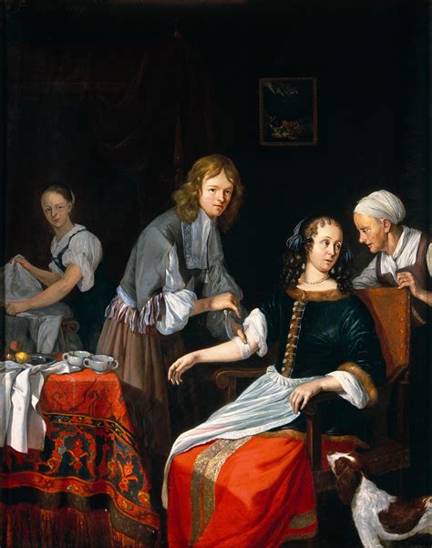 A Surgeon Binding Up A Womans Arm After Bloodletting Oil Painting By