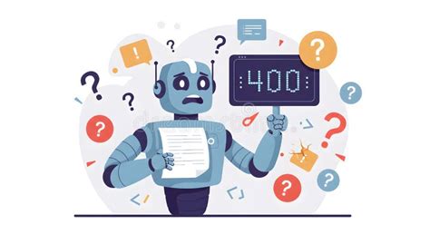 Robot Facing Error Showing Code With Question Marks Around Stock Illustration Illustration Of