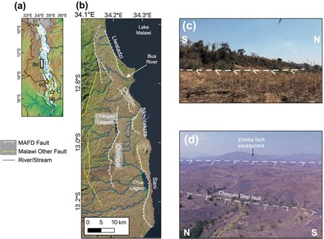 Examples Of Onshore Faults In The Malawi Active Fault Database Mafd