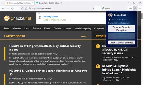 Cookie Block Corrects GDPR Violations In The Browser GHacks Tech News