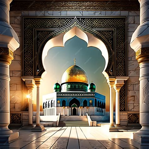 3d Wallpaper Al Aqsa Mosque In Palestine Premium Ai Generated Image