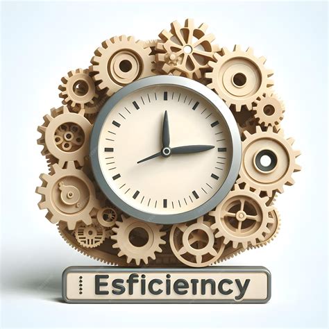Efficiency Concept 3d Vector Clock And Gears For Time Management Operations Premium Ai