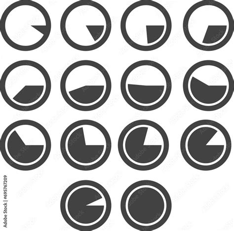 Segment Infographic Pie Chart Icons Circle Section Graph Wheel Round Diagram Part Symbol