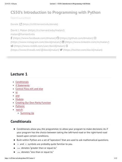 Lecture 1 Cs50s Introduction To Programming With Python Pdf Boolean Data Type Computer
