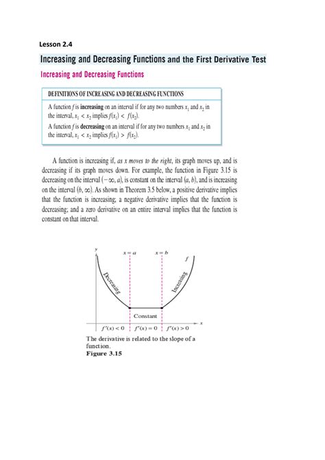 Solution Calculus 1 Increasing And Decreasing Of Fucntion And First