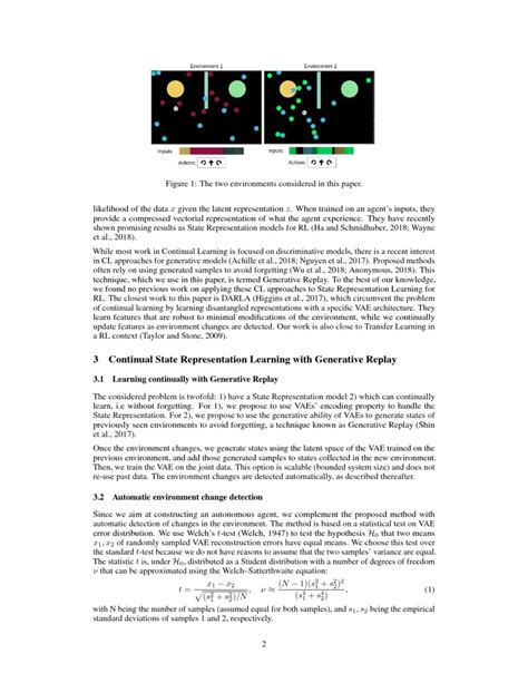 Continual State Representation Learning For Reinforcement Learning Using Generative Replay Deepai
