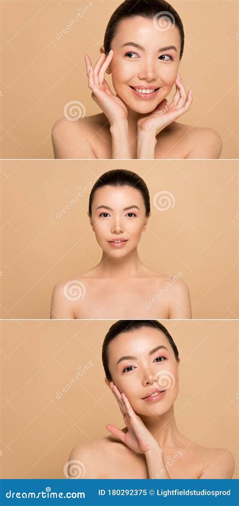 与皮肤完美的漂亮裸体亚洲女孩拼贴 库存图片 图片 包括有 有吸引力的 聚会所 裸体 拼贴画 愉快