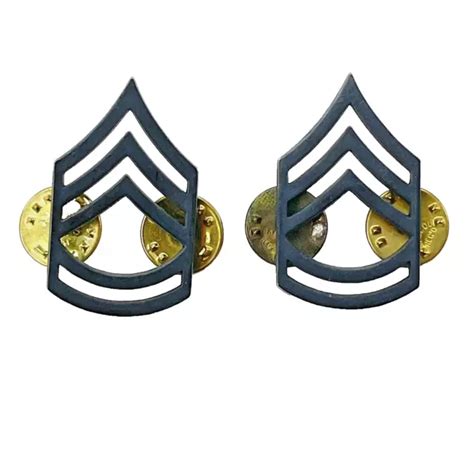 Us Army Sergeant First Class Sfc E 7 Black Metal Rank Insignia