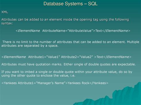 database systems sql xml xml stands for extensible markup language