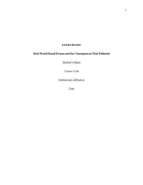 Articles Review Computer Science Articles Review Real World Email