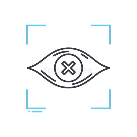 Eye Scan Line Icon Outline Symbol Vector Illustration Concept Sign