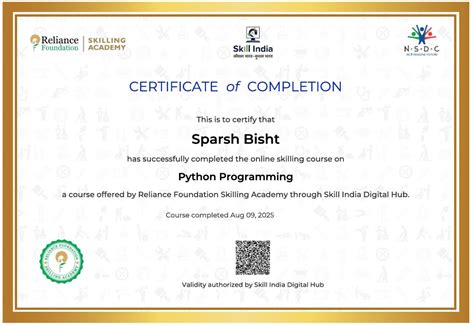 Im Happy To Share That I Have Successfully Completed The Python