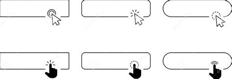 Click Blank Button With Pointer Clicking Mouse Pointer Pictogram