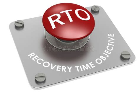 Rto For Recovery Time Objective Red Button Stock Illustration