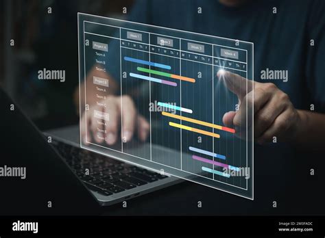 Project Manager Analyst Working With Computer In Management System To