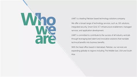Lmkt An Advanced Technology Company Ppt