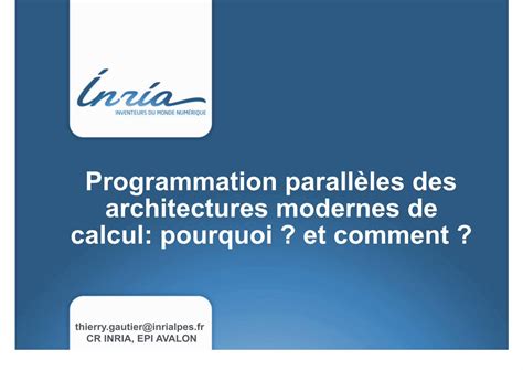 Pdf Programmation Parallèles Des Architectures Modernes De Pourquoi La Programmation
