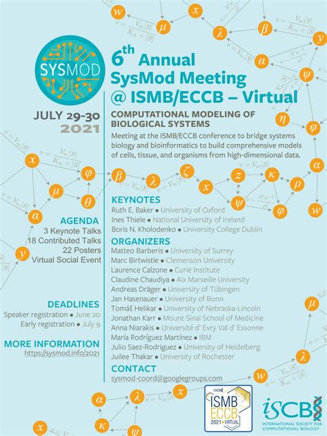 2021 Sysmod Meeting Ismb Eccb Sysmod Computational Modeling Of