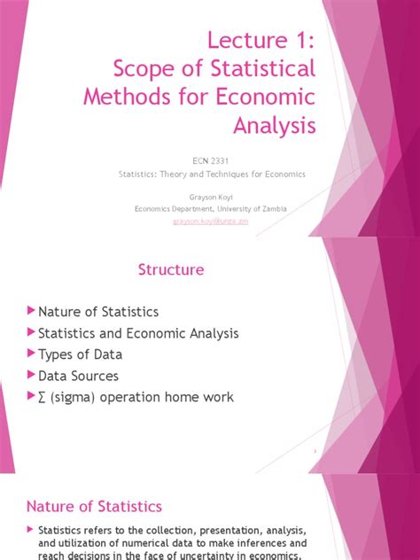 Lecture 1 ECN 2331 (Scope of Statistical Methods For Economic Analysis) | PDF | Level Of ...