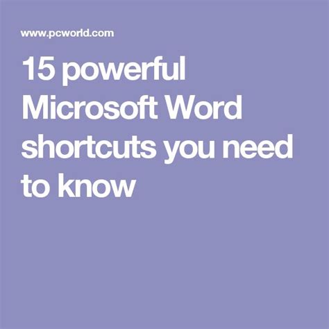 15 Essential Microsoft Word Shortcuts