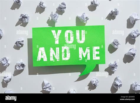 Writing Displaying Text You And Me Concept Meaning Couple Relationship