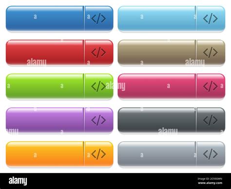programming code engraved style icons on long rectangular glossy