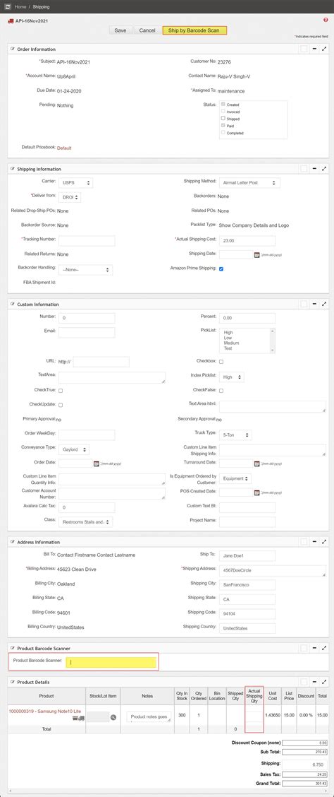 Shipping Ship By Barcode Scan