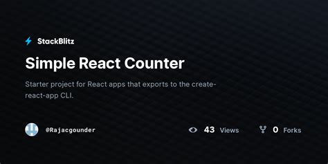 simple react counter stackblitz