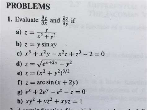 solved evaluate partial differential z partial differential