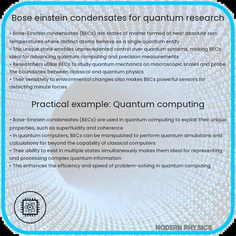 Bose Einstein Condensates Quantum States Research And Applications