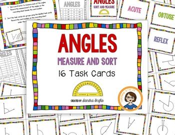 Angle Task Cards Measure And Sort By Fantabulous In Five Six TpT