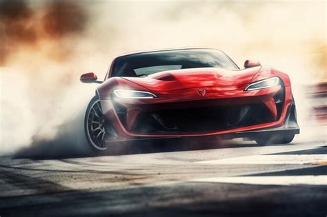 Premium Ai Image Standard Sports Car Executing Burnout Or Drift