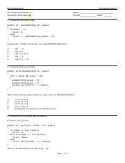 S Recursion Worksheet Docx Recursion Exercise AP Computer Science A AP Computer