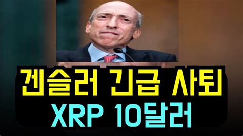 리플 코인 폭탄발표 Sec 겐슬러 긴급 사퇴로 Xrp 10달러 도달 리플목표가 리플호재 리플전망 리플코인목표가