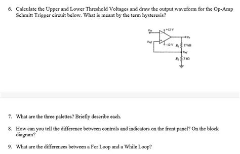 Solved Calculate The Upper And Lower Threshold Voltages And