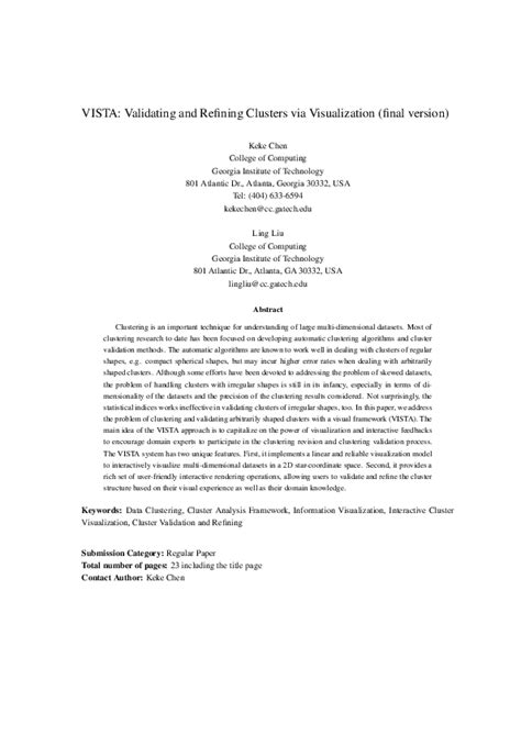 pdf vista validating and refining clusters via visualization
