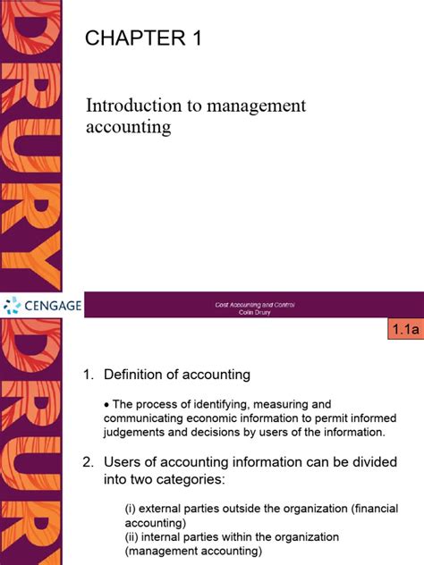 Cost Chapter 1 Introduction To Management Accounting Pdf Management Accounting Accounting