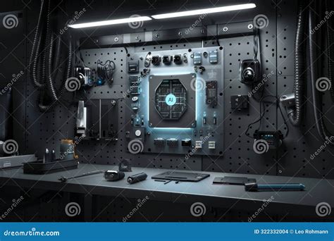 AI Brain with Neon Connections, Advanced Neural Networks, Futuristic Artificial Intelligence ...