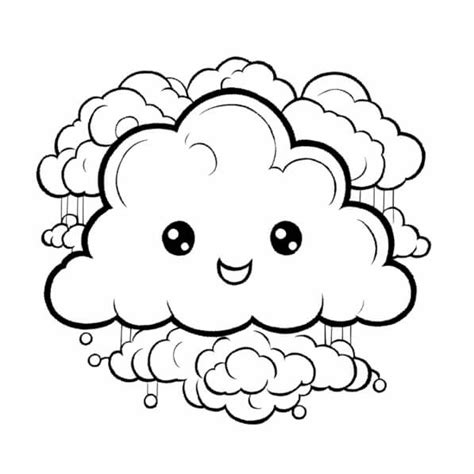 Descarga Nube de dibujo animado linda con una sonrisa Páginas para