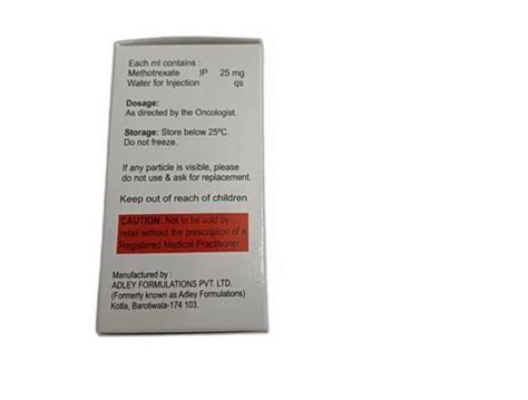Metho Ml 1000mg 40ml Injection Methotrexate At Rs 1800 Vial