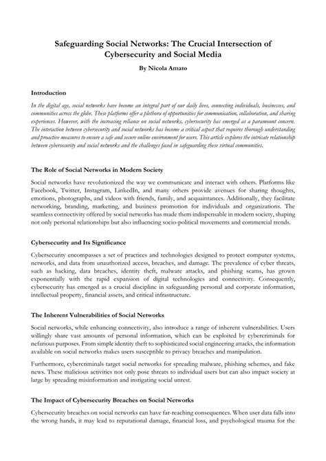Pdf Safeguarding Social Networks The Crucial Intersection Of