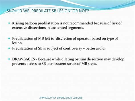 Approch To Bifurcation Lesion Pptx