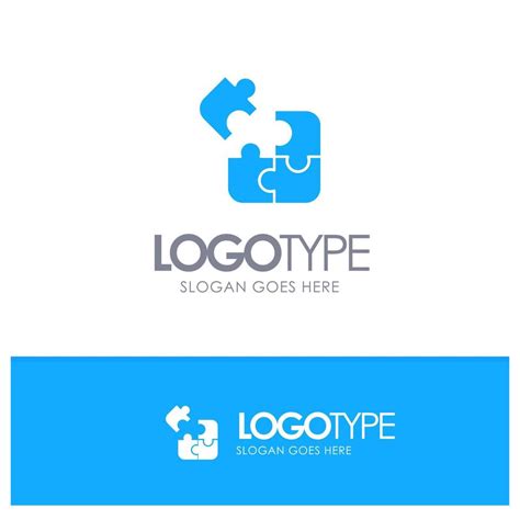 Jigsaw Puzzle Science Solution Blue Solid Logo With Place For Tagline 15124385 Vector Art At