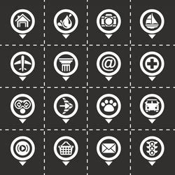 Map Pointer Icon Set Royalty Free Vector Image