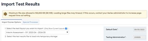 Test Specific Information Interim Assessments Aeries Software