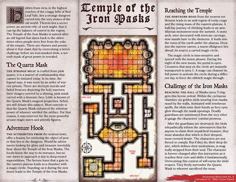 Brochure Adventure 6 Temple Of The Iron Masks