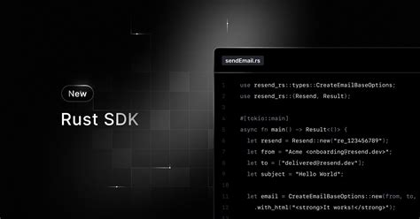 announcing the rust sdk · resend