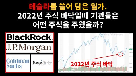 테슬라를 쓸어 담은 월가 2022년 주식 바닥일 때 기관들은 어떤 주식을 주웠을까 Youtube