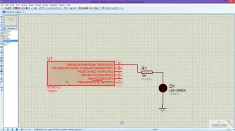 Attiny13 Simulation In Proteus And Compiling In Mikroc Youtube
