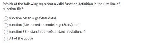 Solved Which Of The Following Represent A Valid Function